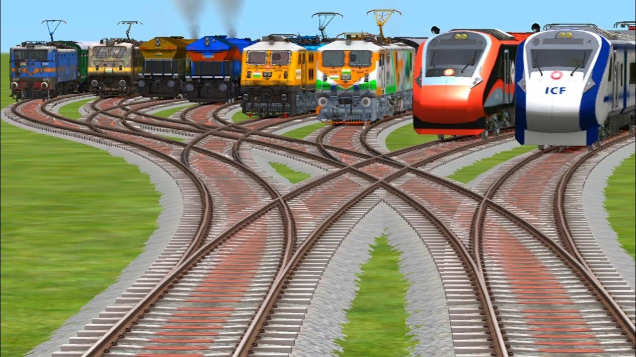 Circle track round local trains and railroad games play train ...