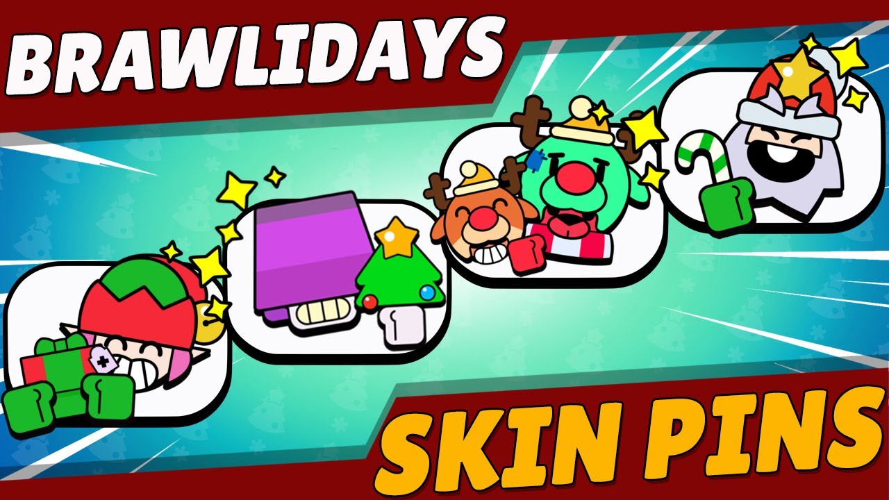 Brawlidays Skin Pins | SantaMike, Red Nose Nita & More - YouTube