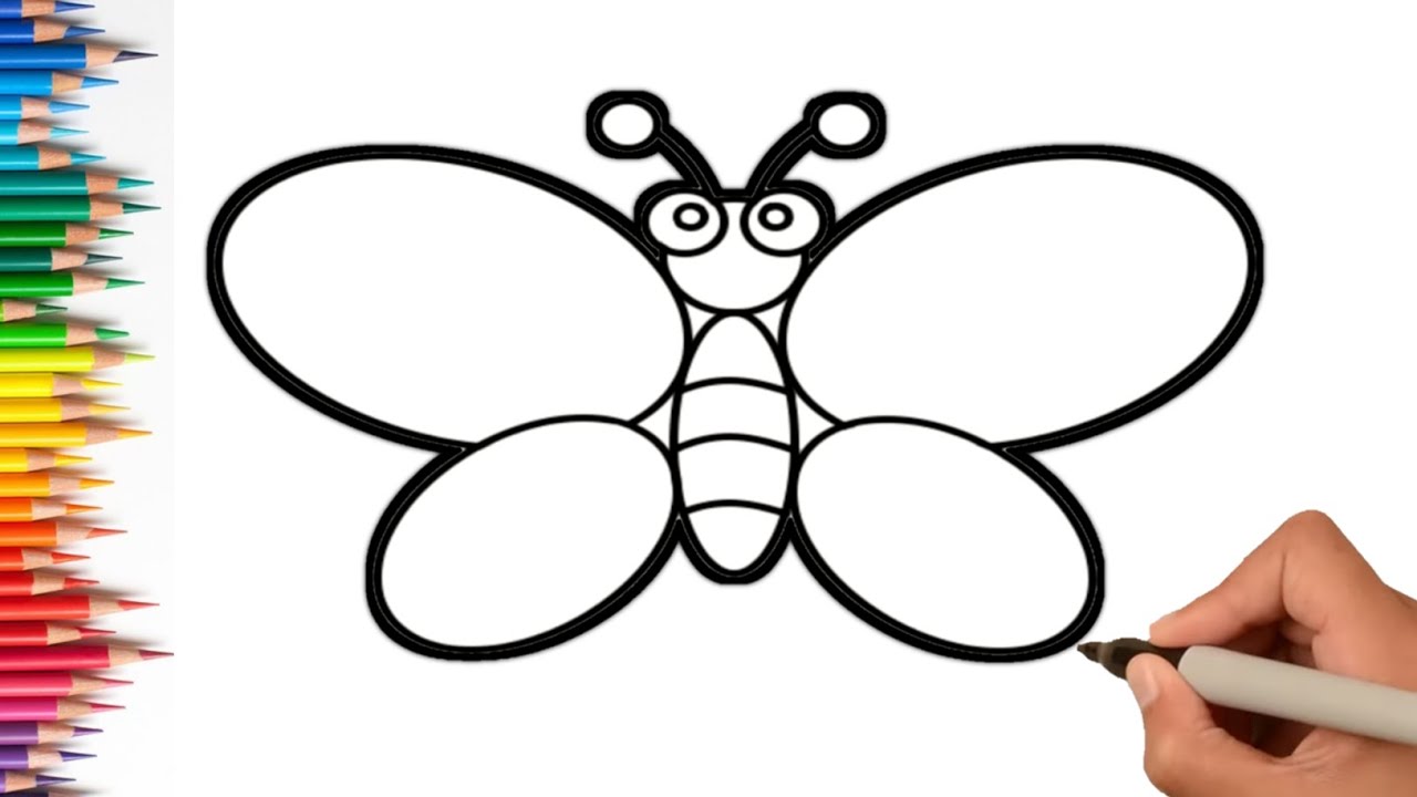 How to Draw 🦋 Butterfly Easy Step by Step | Drawing | Butterfly Drawing ...