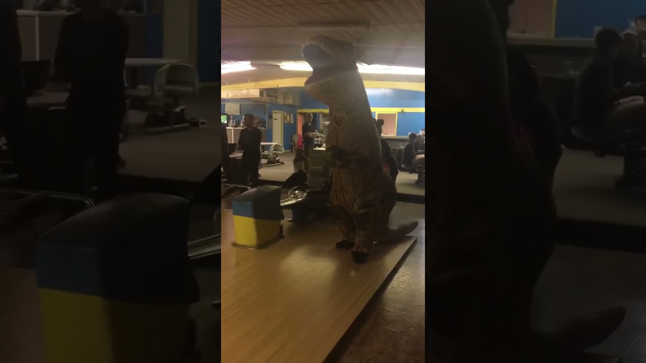Bane the T Rex went bowling - YouTube