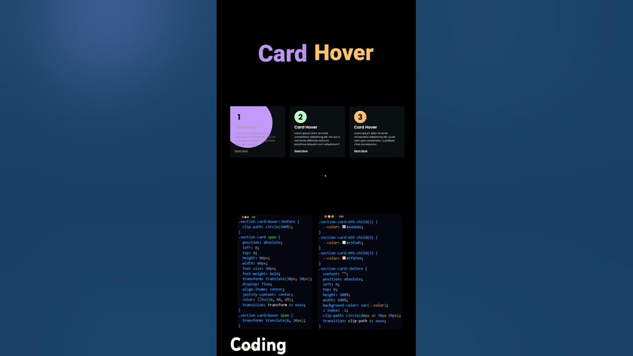 Card Hover Animation Coding Css Webdevelopment Html Webdesign Css3 Csscoding Youtube