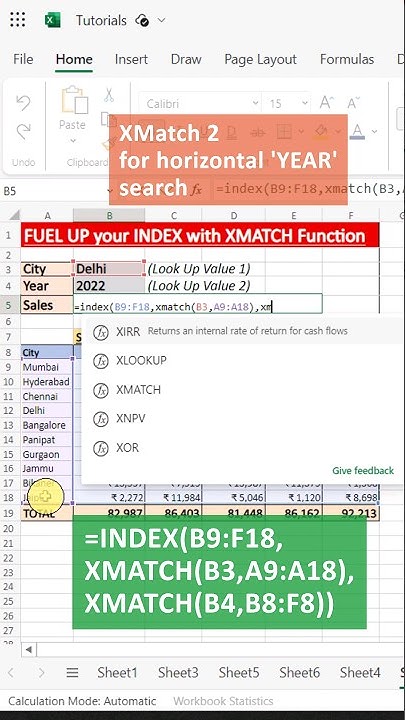 INDEX and MATCH (XMATCH) in Excel #msexcel #shorts #exceltips #exceltutorial #excel365 - YouTube