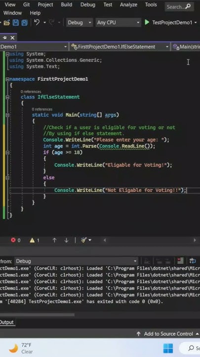 7 Sample Code Using If Else Statement C Shorts Coding Ifelsestatement Youtube 0932