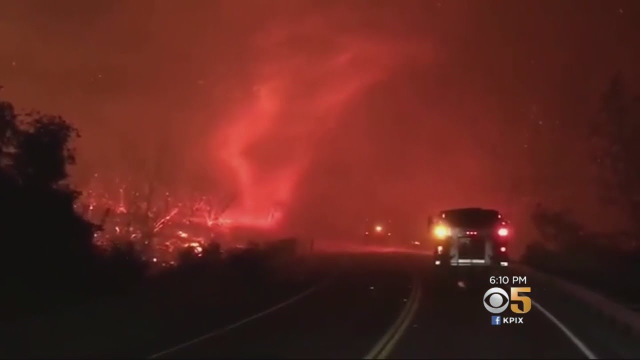Heat Blast from Deadly Carr Fire Spins Up Fire Tornados - YouTube