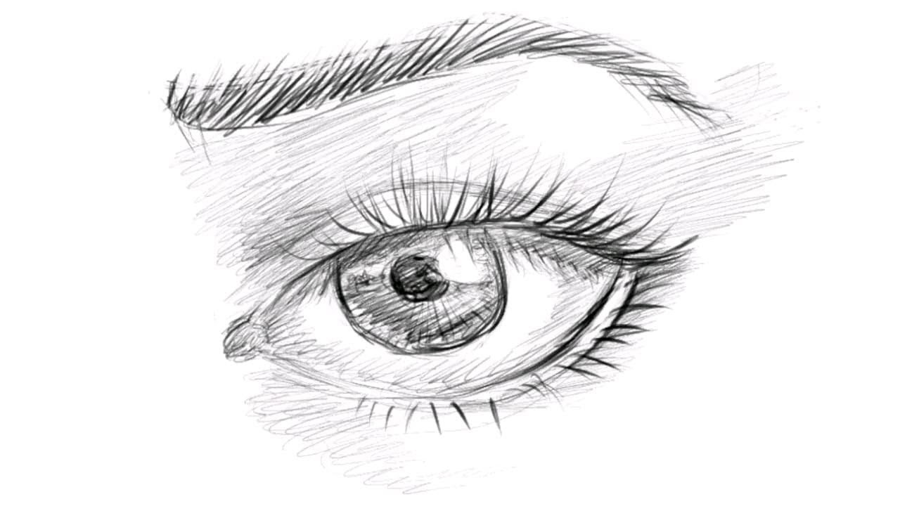 Timelapse drawing - Beautiful Feminine Eye - YouTube