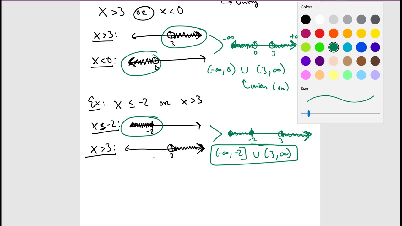 Math 96: Compound Inequalities "or" examples - YouTube