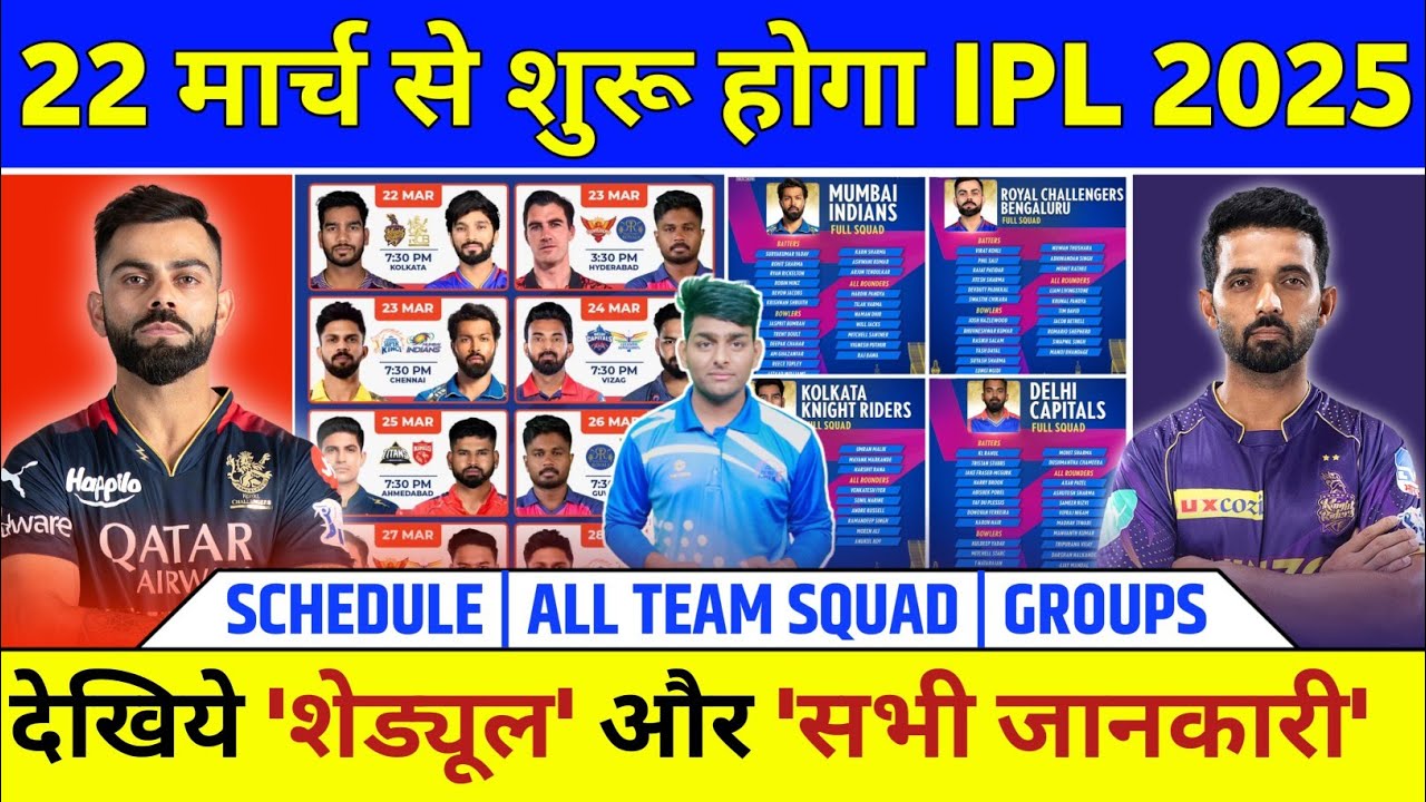 IPL 2025 Starting Date, Schedule & All Team Squad | IPL 2025 Kab Se ...