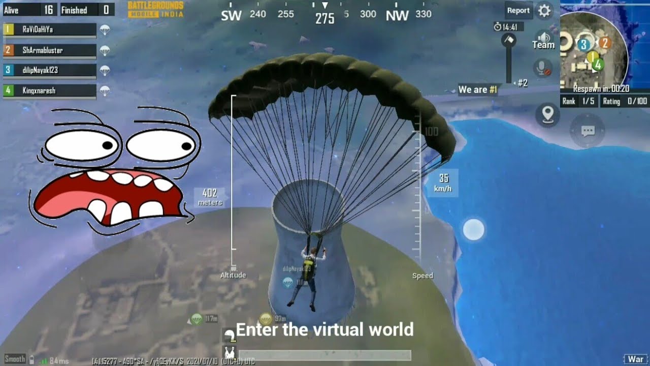 PUBG PARACHUTE LANDING ON THE EDGE - YouTube