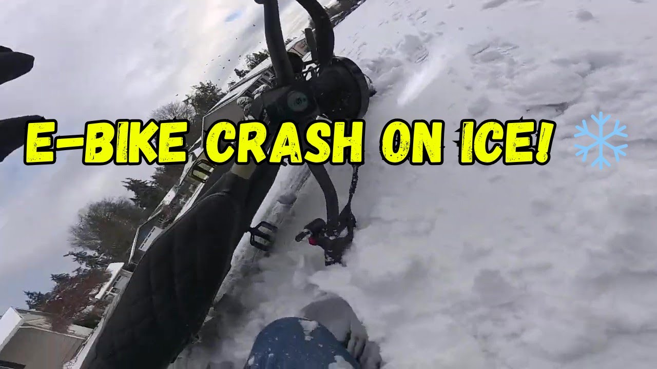 E-Bike Crash on Icy Road! Winter Ride Gone Wrong ️ - YouTube