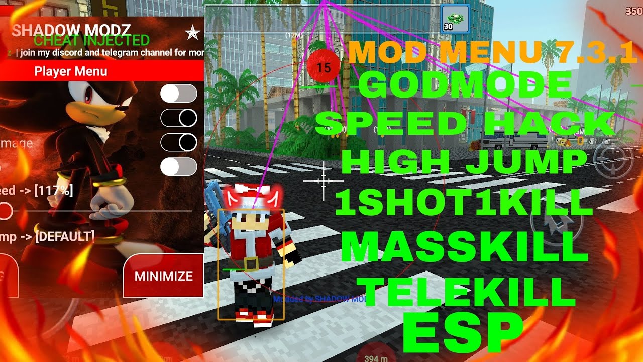 Block City Wars Biggest Mod Menu⚡(GodMode,Speed Hack,High Jump, Free ...