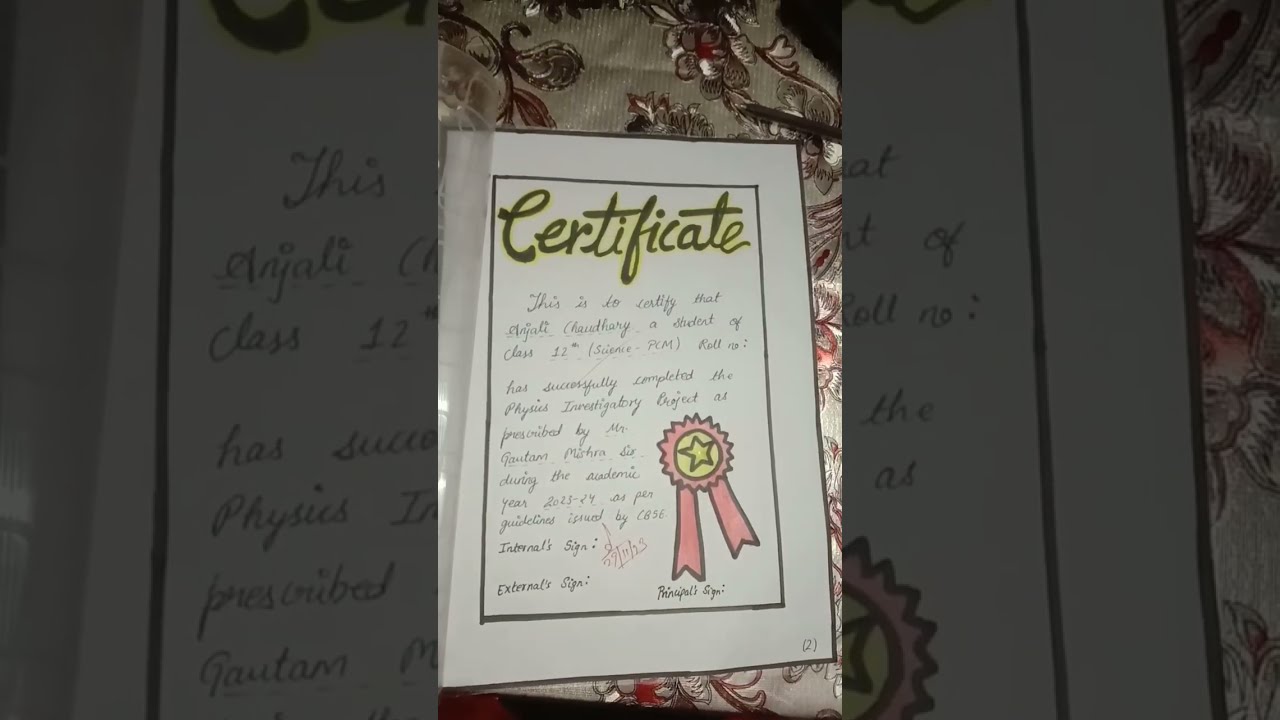 Physics Investigatory Project Work Class 12 (Factors on which the self ...