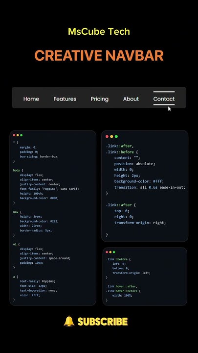 Create A Stylish Html Css Navbar Web Design Tutorial How To Create A Creative Navbar Shorts 