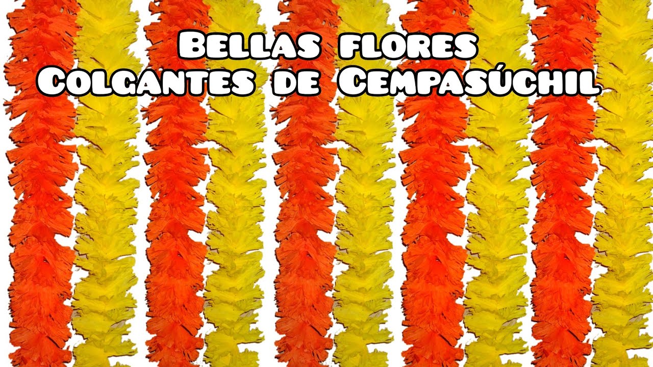 Hermosas Flores colgantes de Cempasúchil con papel crepé / Altar de ...