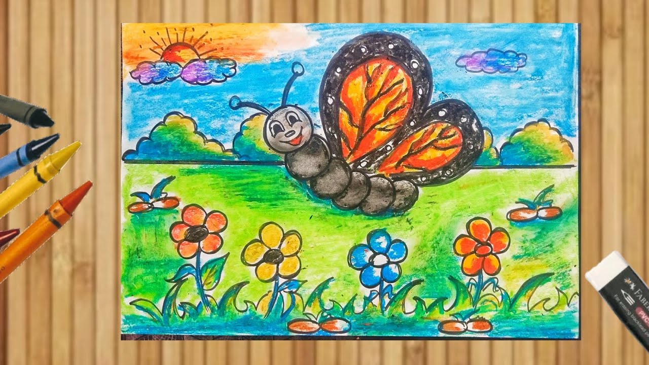 How to make a Garden scene along with Butterfly - YouTube