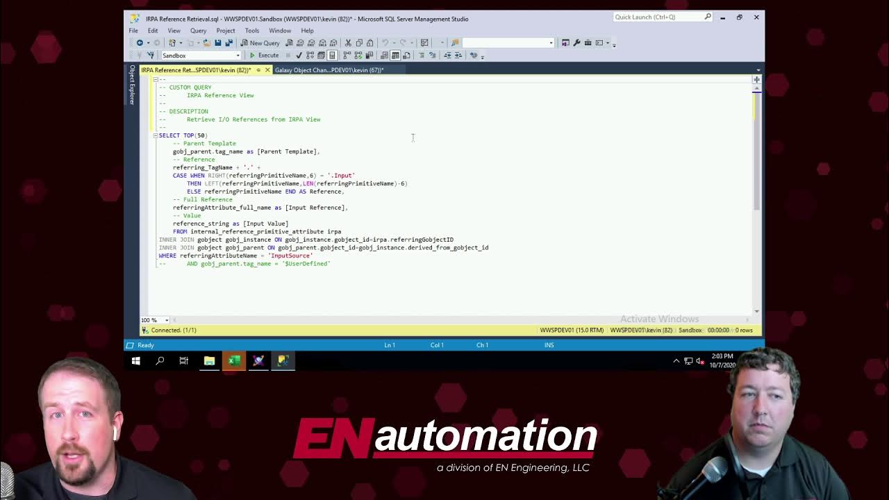 EN Automation: AVEVA System Platform, Querying your Galaxy Database - YouTube
