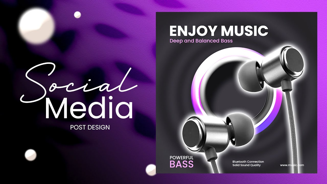 How to Create Earphone Social Media Post Design | Photoshop - YouTube