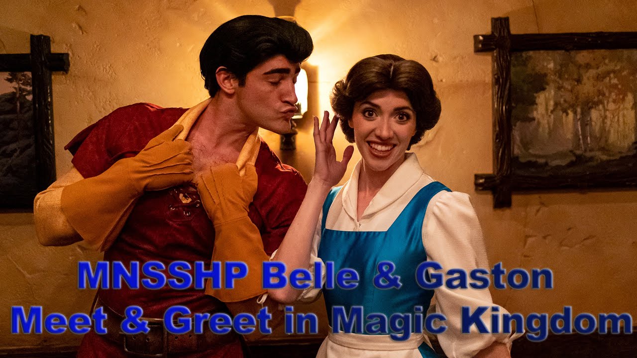 8K MNSSHP Belle & Gaston Meet & Greet in Magic Kingdom VR180 3D - YouTube