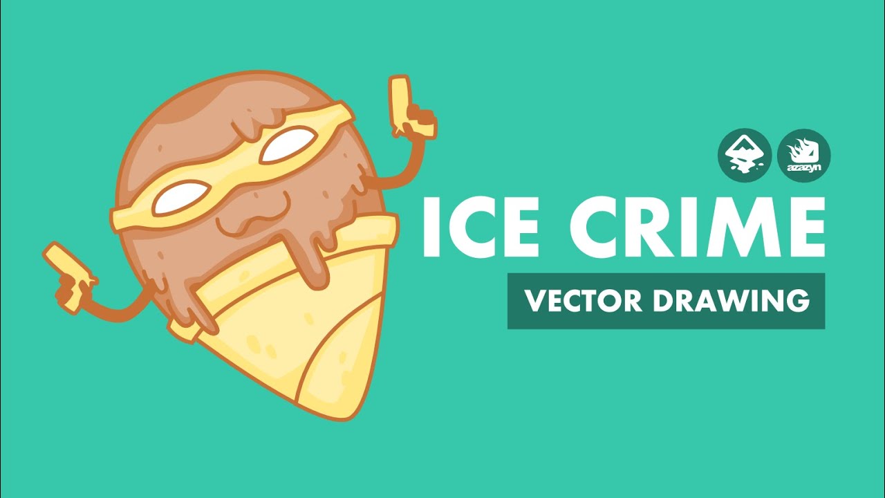 ICE CRIME || DRAWING WITH INKSCAPE || VECTOR ARTWORK || AZAZYN - YouTube