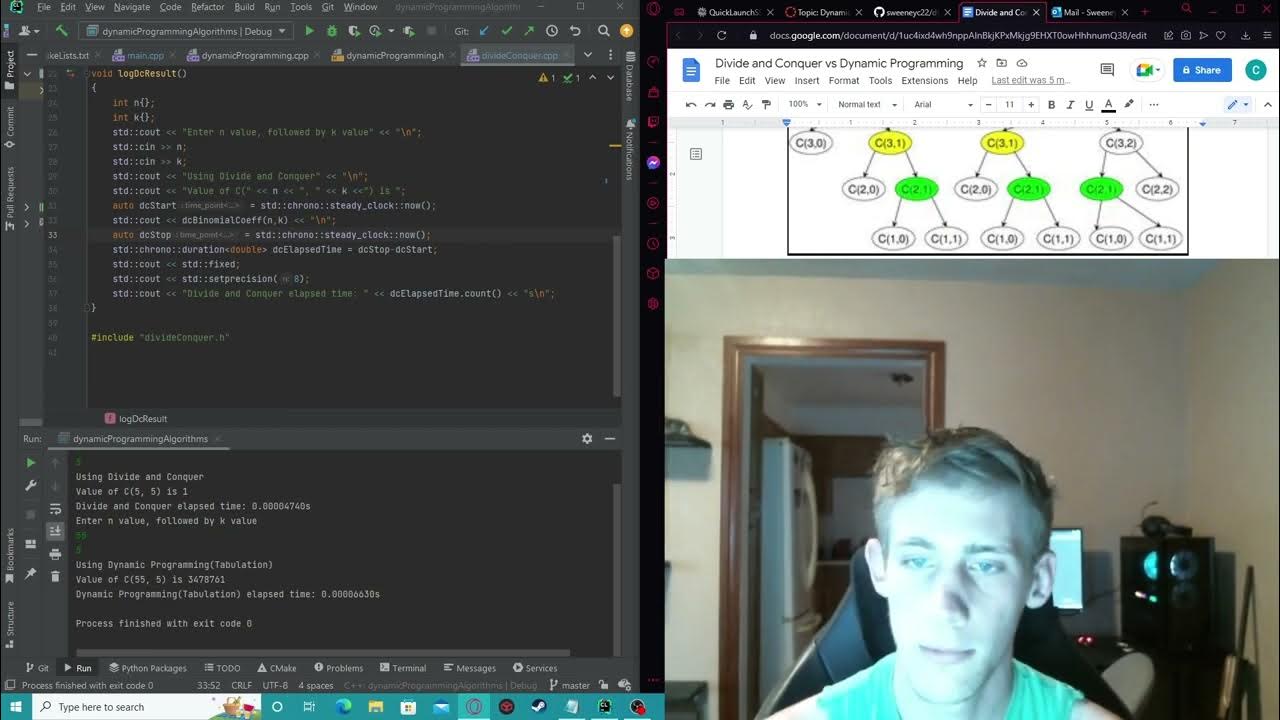Finding Binomial Coefficent: Comparing Divide and Conquer and Dynamic ...