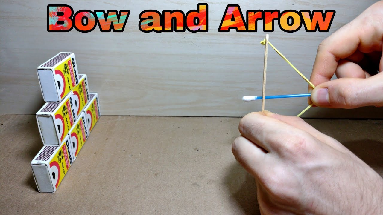 How to Make a Mini Bow and Arrow with Popsicle Stick - YouTube