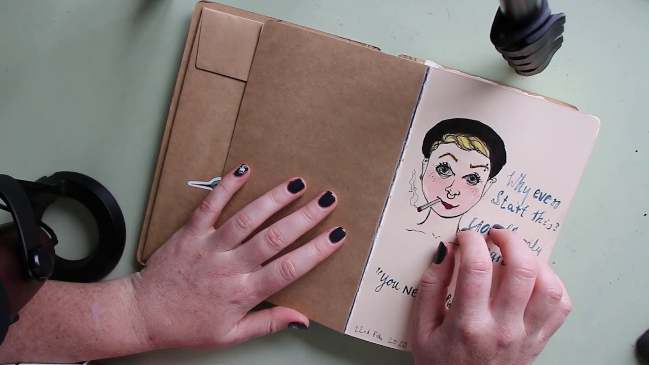 Art Diary Flip Through Whispered Sketchbook Tour ASMR - YouTube