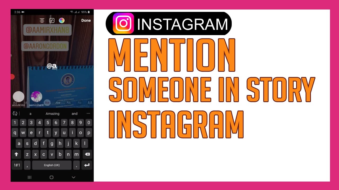 How To Mention Someone In Instagram Story - YouTube