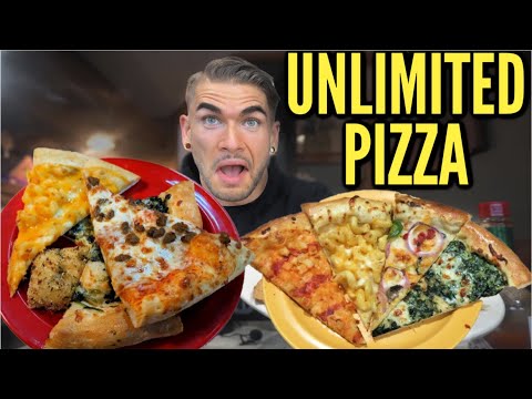ALL YOU CAN EAT PIZZA BUFFET Vs PRO EATER | Endless Pizza & Fried ...