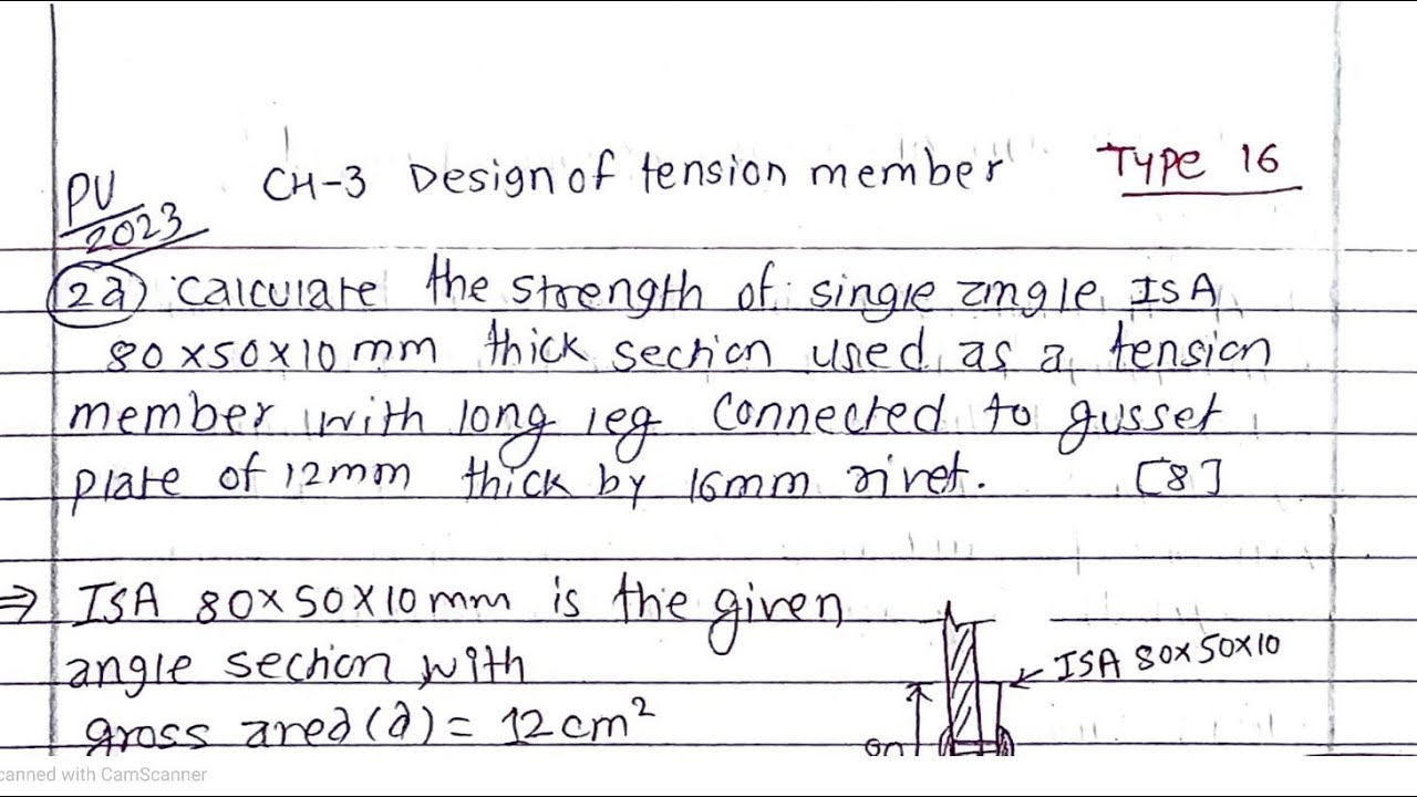 Unit:3 | Tension Member | Types:16 | Numerical | Prashant YT | BE Civil ...