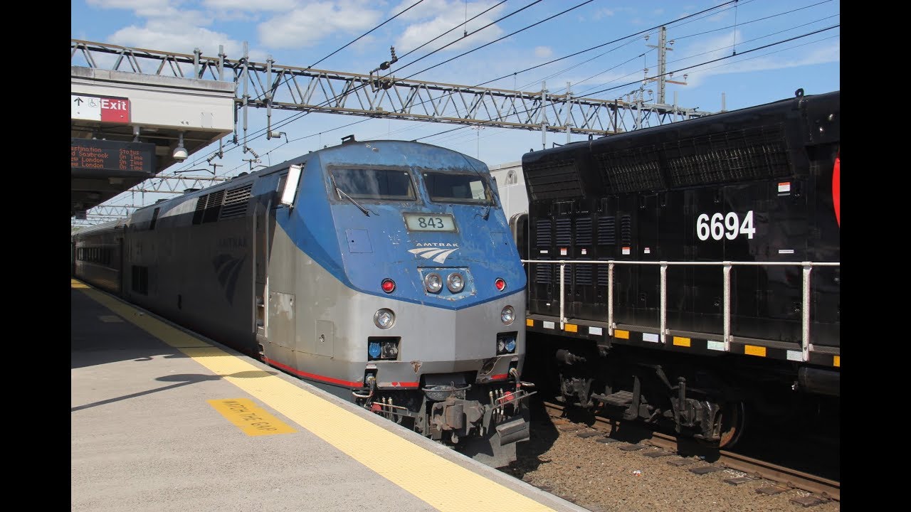 M8 New Haven #6545, CTrail Hartford Line, & P40DC/Mafersa Shore Line ...