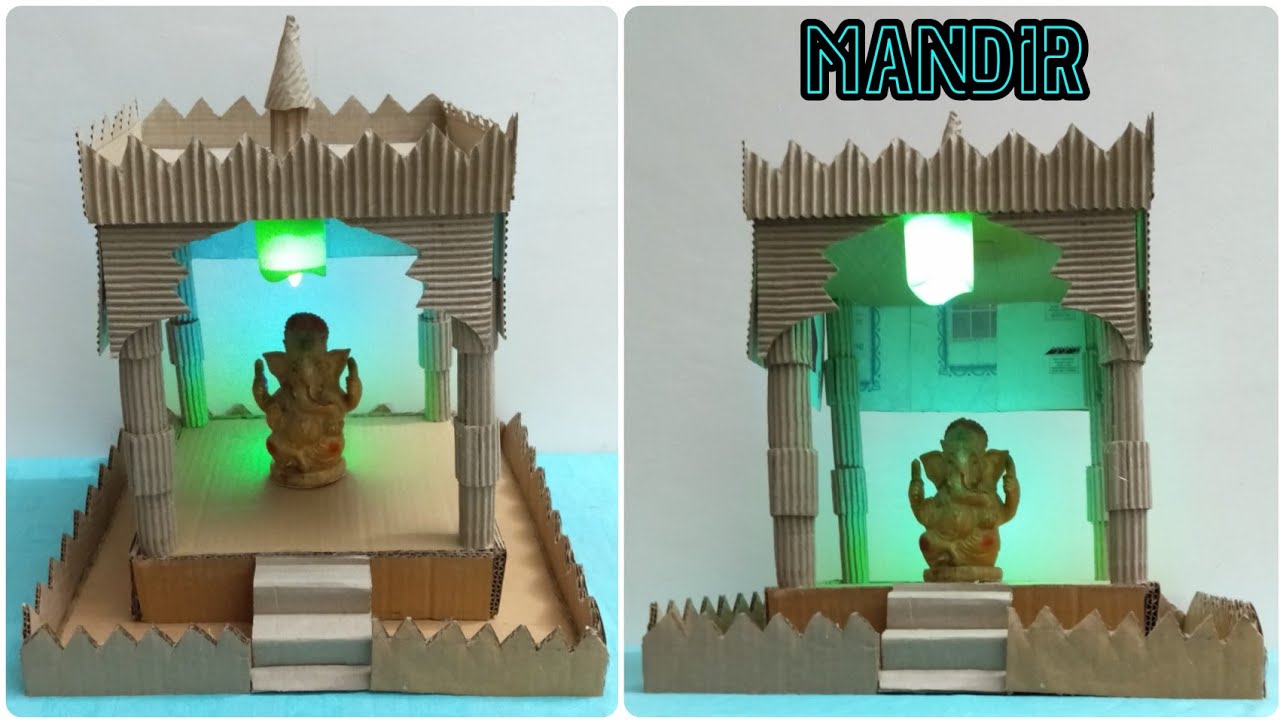 Mandir Making 🏛️ | Cardboard Craft | Best Out Of Waste | Navratri And ...