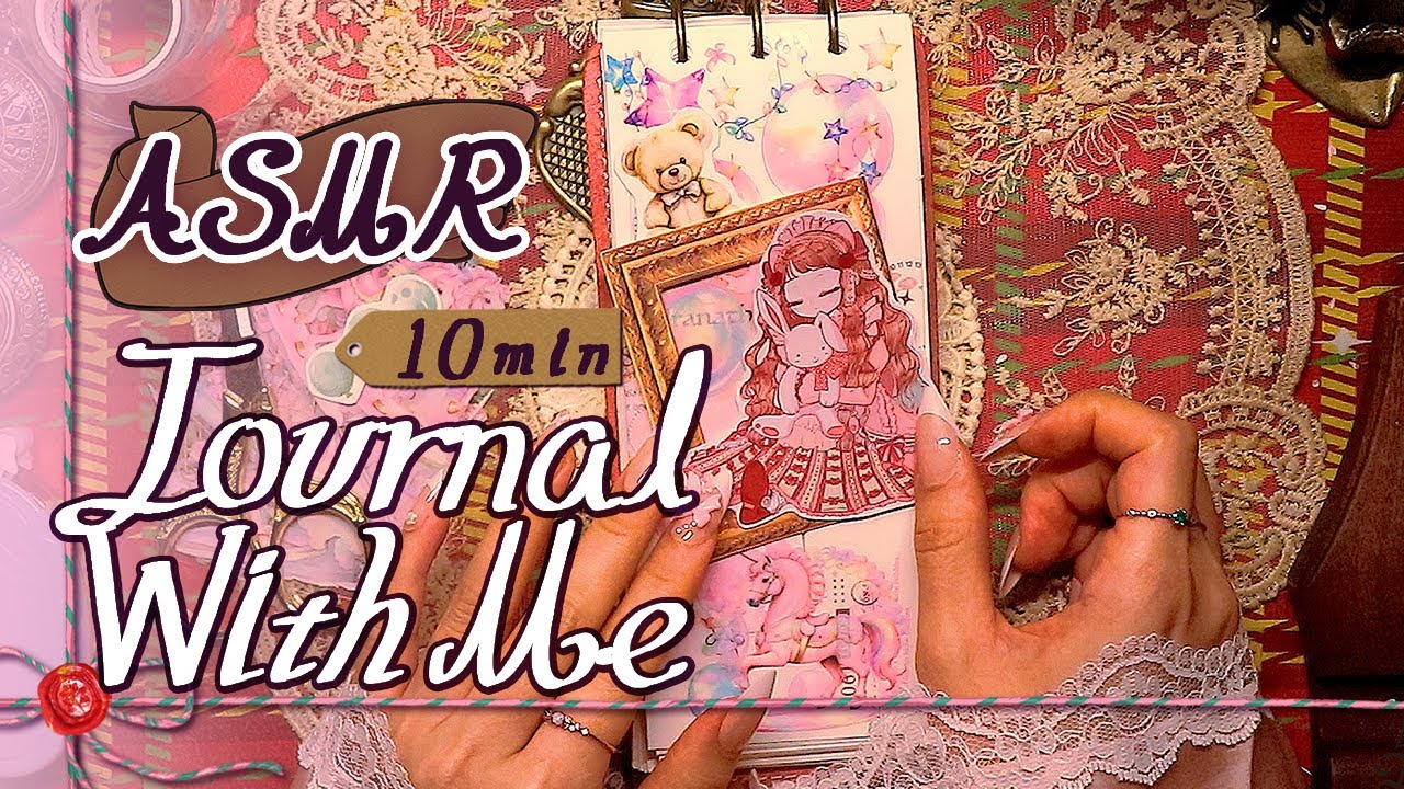 ASMR Journal With Meㅣ💕달빛이 내린 분홍빛을 가득 넣어줬어요🌙💕 #scrapbook #journal #다꾸 ...