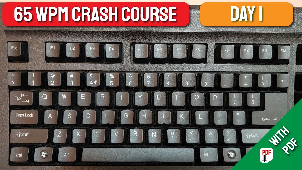 65 WPM Crash Course | DAY 1 | English Typing | Free Typing Lessons ...
