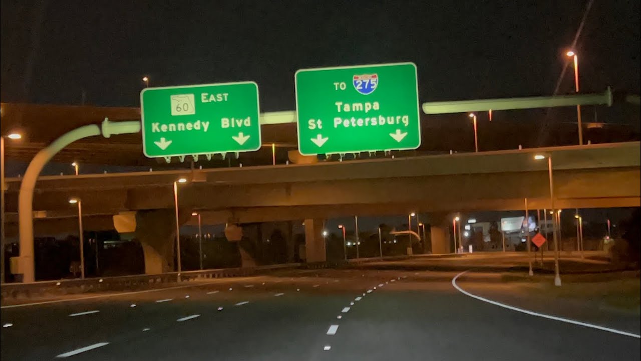 Tampa Florida Interstate Highways At 2AM - YouTube