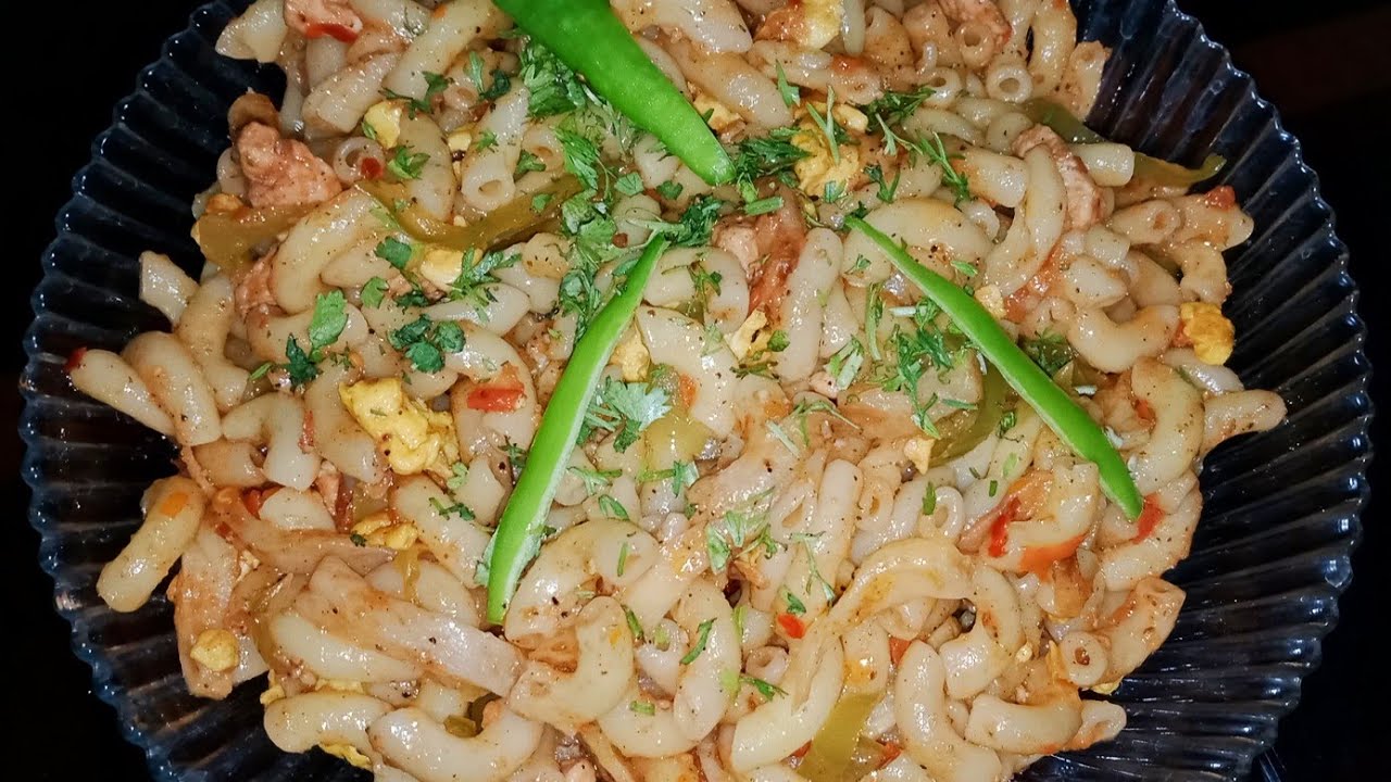 Red sauce chicken macaroni recipe | how to make chicken and vegetable ...