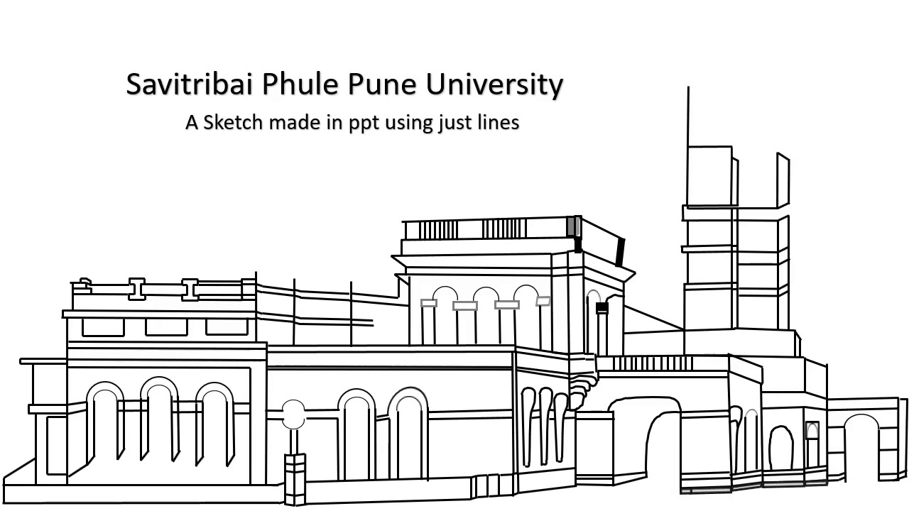Savitribai Phule Pune University - Main Building Sketch with university ...