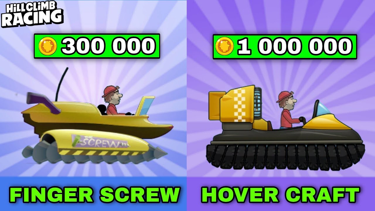 Hill Climb Racing : FINGER SCREW vs HOVERCRAFT - YouTube