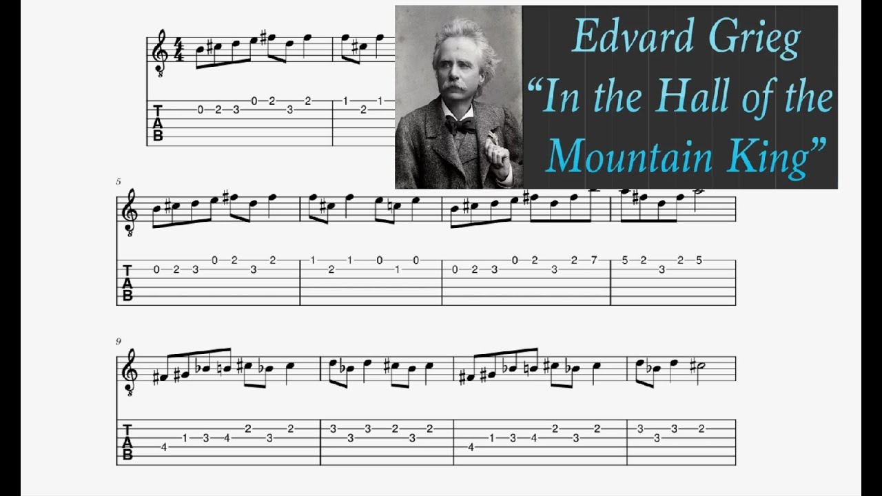 Edvard Grieg In The Hall Of The Mountain King Guitar Tutorial Табы для ...