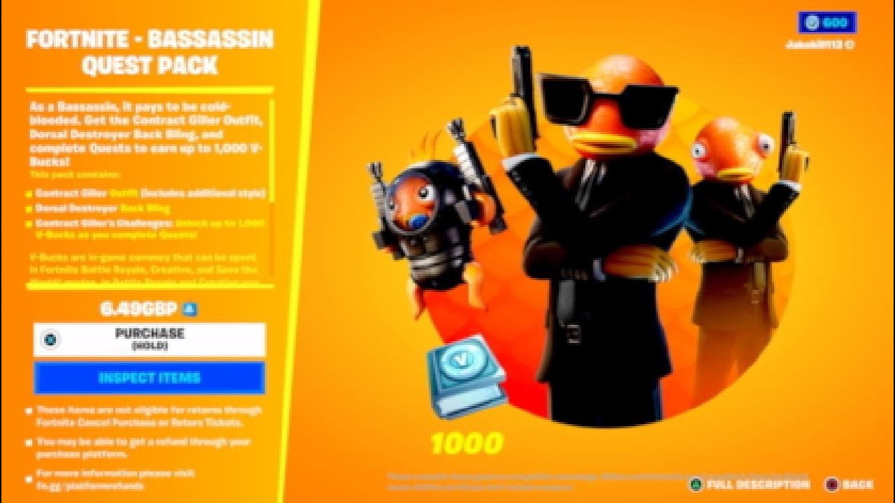 Fortnite Showing you The Bassassin Quest Pack - YouTube