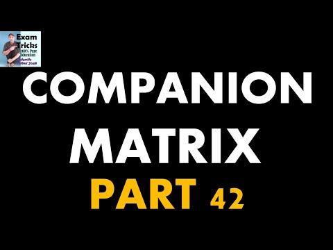 Matrix Lecture 42 | Companion Matrix | Advance Matrix | CSIR-NET - YouTube