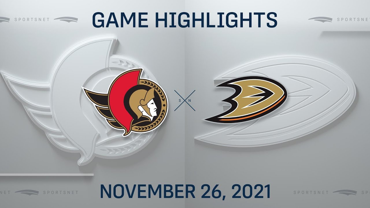 NHL Highlights | Senators vs. Ducks - Nov. 26, 2021 - YouTube