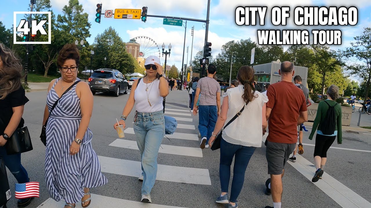 🚶🏿CHICAGO🇺🇸 Saturday Walking Tour - Illinois Street, Summer 2023 [4K ...