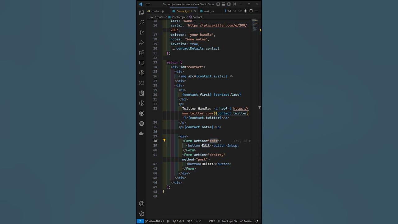Navigation router with button using Form action in React Router - react18 #react #javascript ...