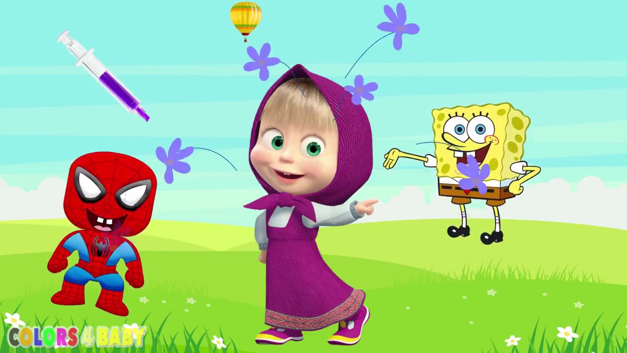 Wrong Colors Dora Masha & the Bear Mickey Mouse Hulk Compilation Finger ...