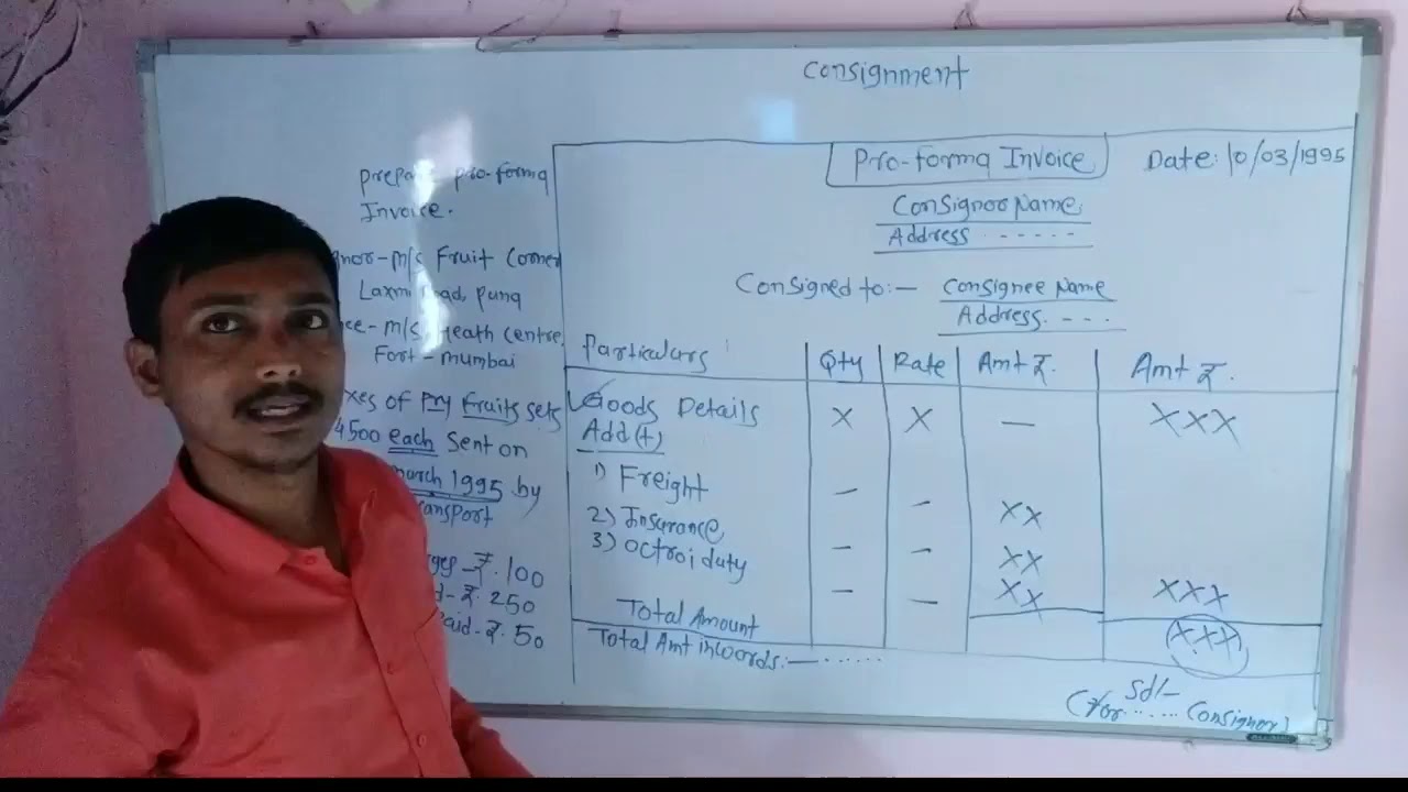 Consignment - Pro-Forma Invoice (Example) - YouTube