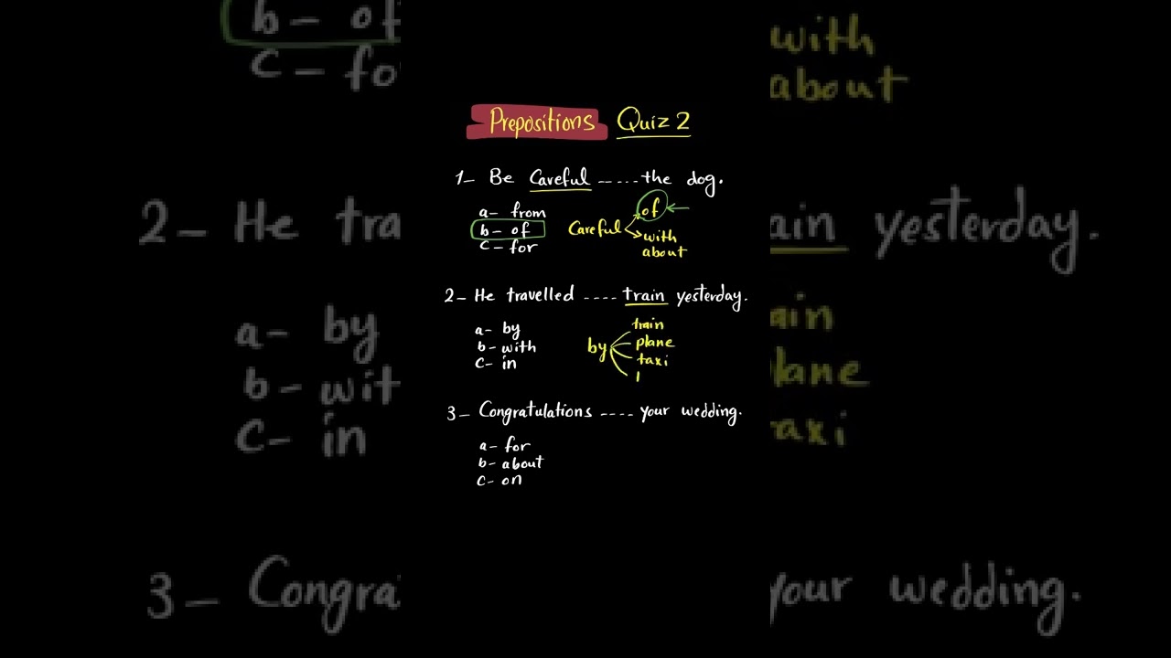 Prepositions Quiz 2 - YouTube
