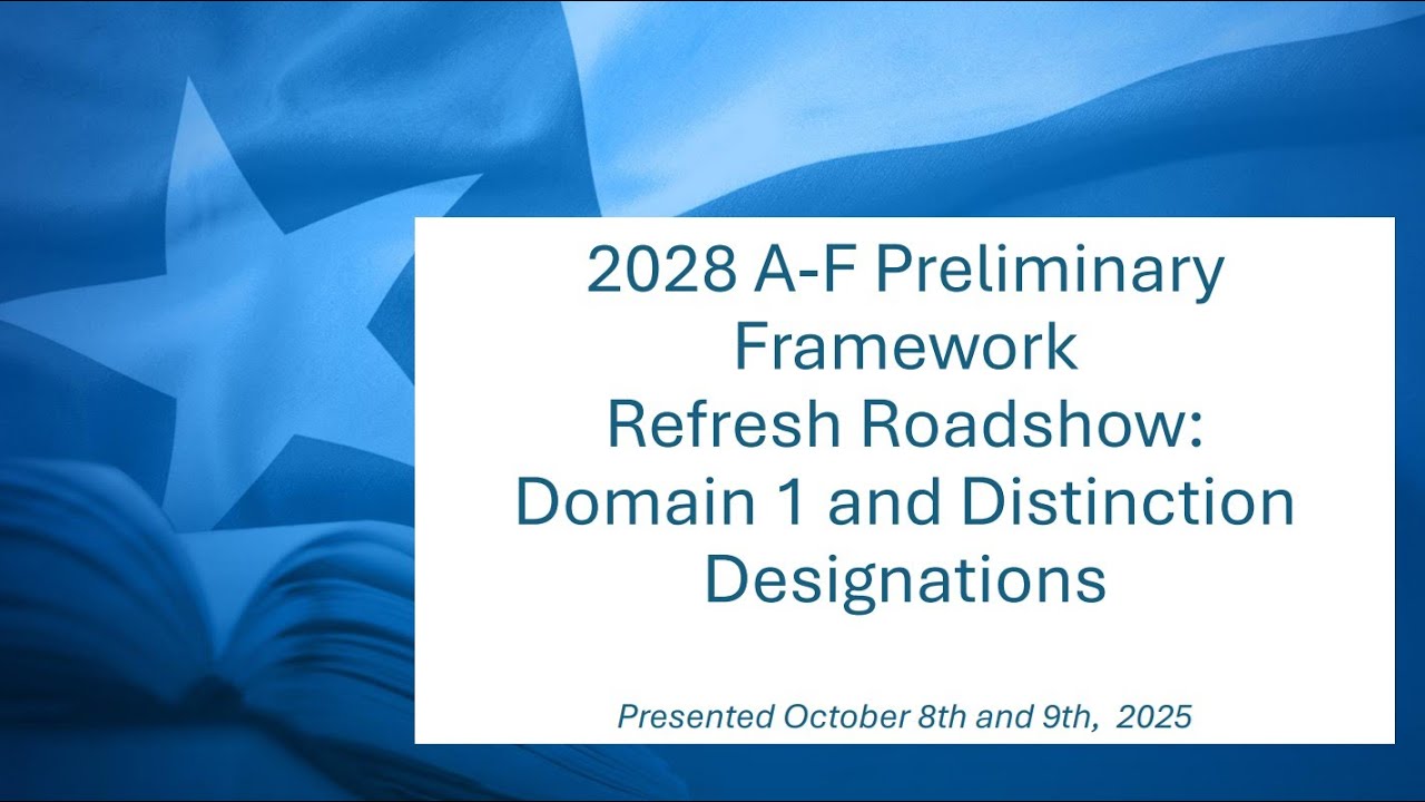 Preliminary 2028 Refresh Roadshow: Domain 1 and Distinction ...