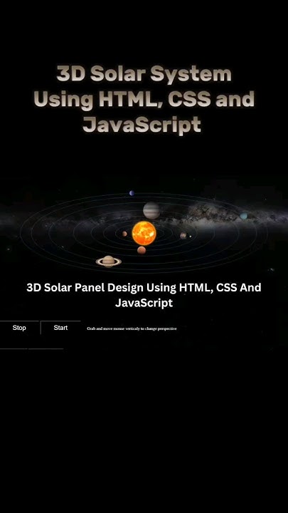 3D Solar System Using HTML, CSS and JavaScript #shorts #shortsvideos #viral #viralvideo - YouTube