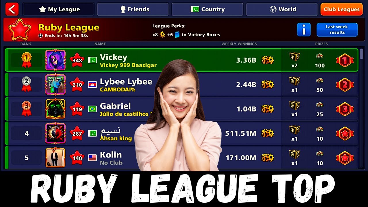 Ruby League Top .#8BallPool #Miniclip#8bp - YouTube