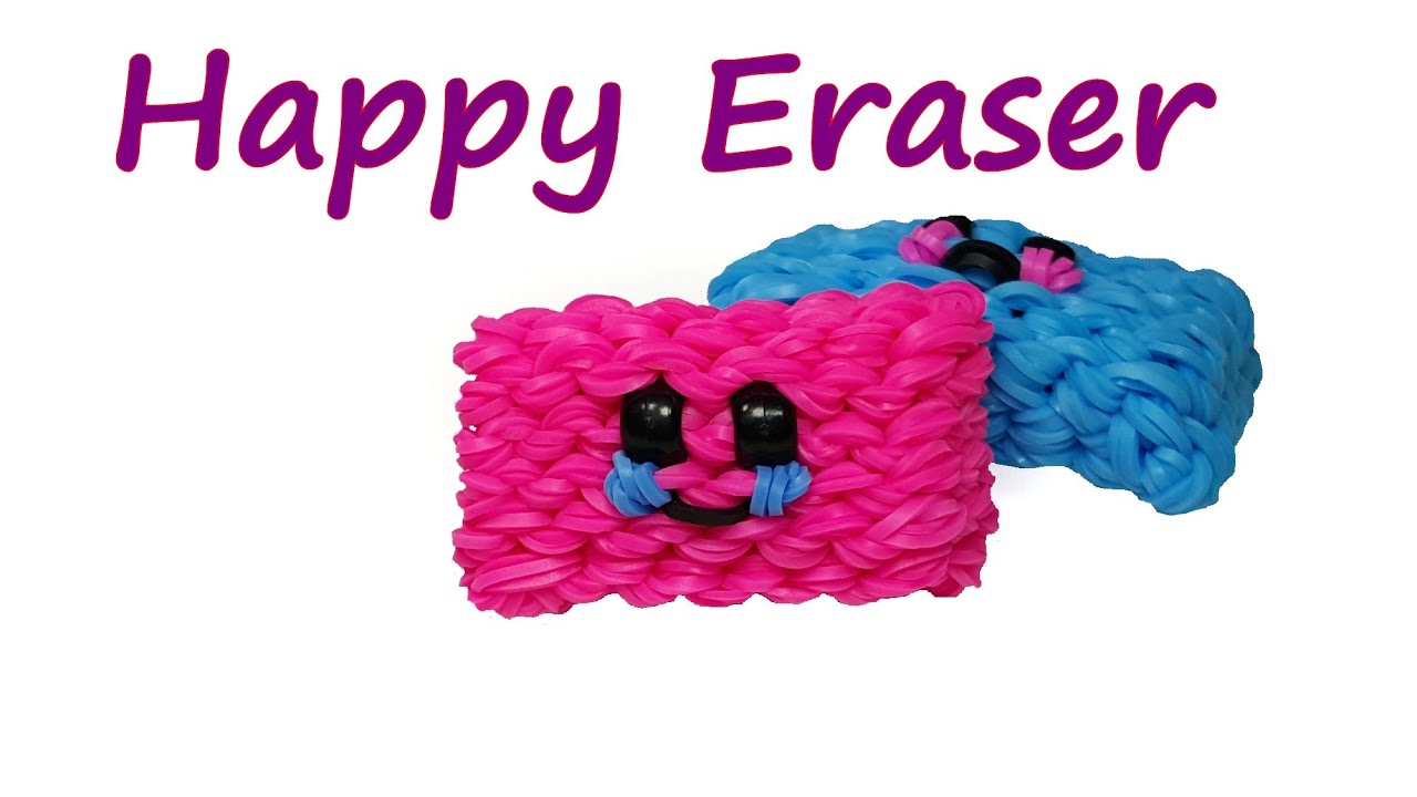 Happy Eraser Tutorial by feelinspiffy (Rainbow Loom) - YouTube