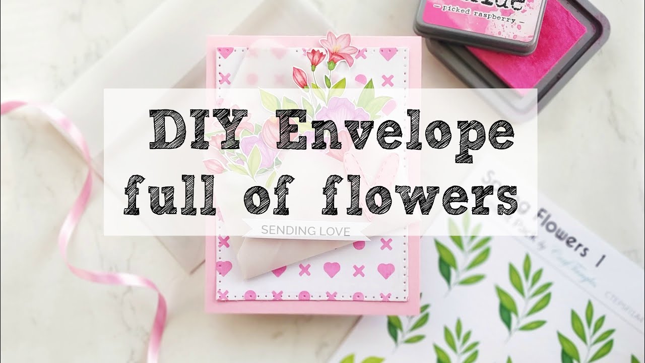DIY Envelope Card | Mothers day craft| Vellum Envelope floral card ...